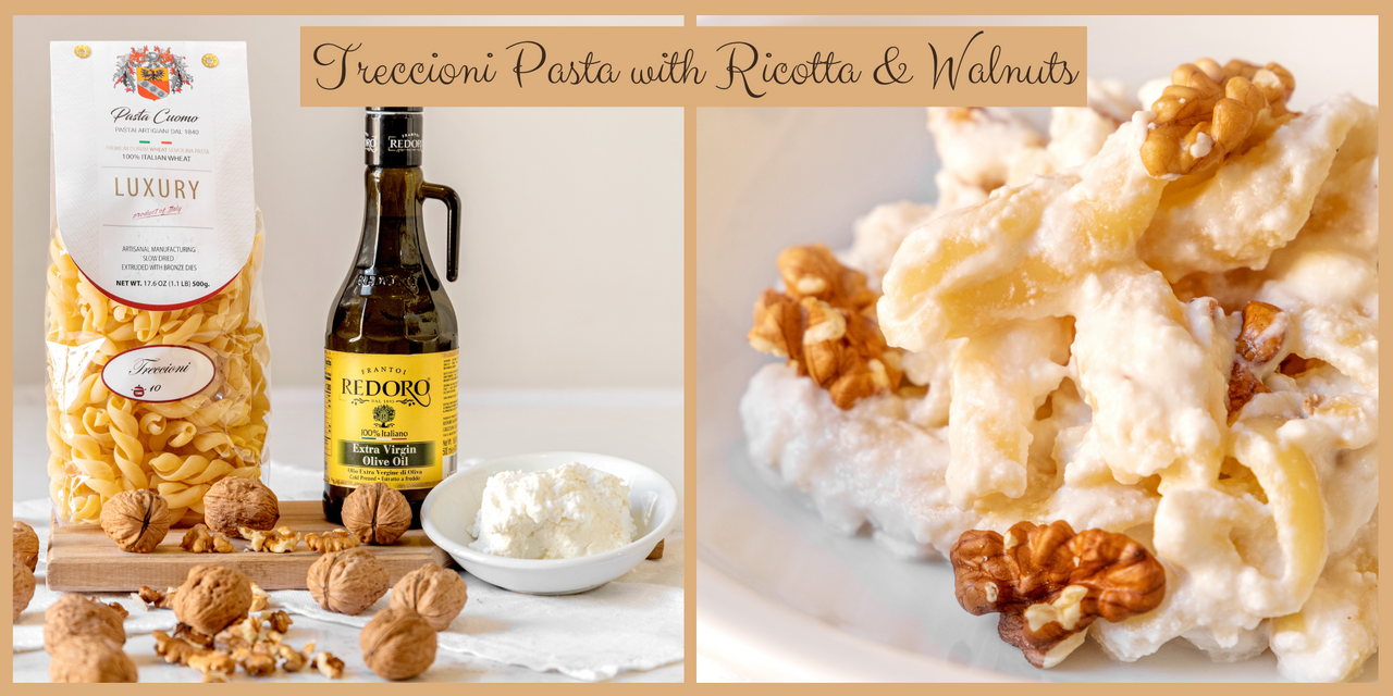 Treccioni with Ricotta cheese & Walnuts | creamy pasta, pasta cuomo ...