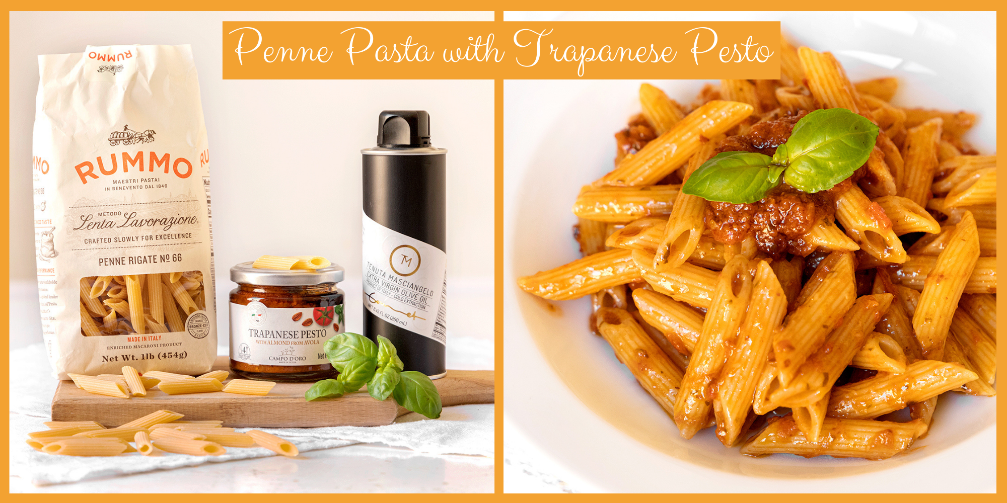 Penne Pasta with Trapanese Pesto | basil, extra virgin olive oil, pasta ...