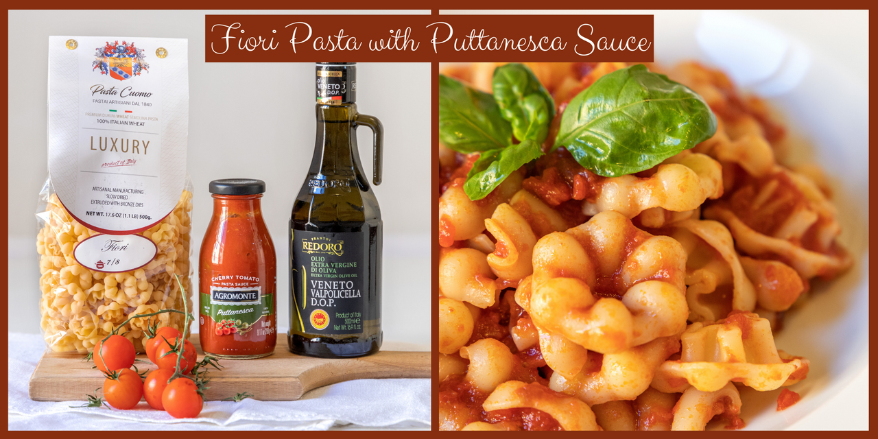 Fiori Pasta with Puttanesca Sauce | fiori pasta, italian recipe, olives ...