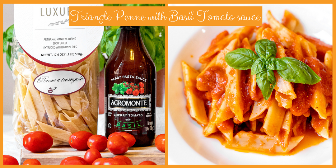 Triangle Penne Pasta with Basil Cherry Tomato sauce RECIPE | agromonte ...