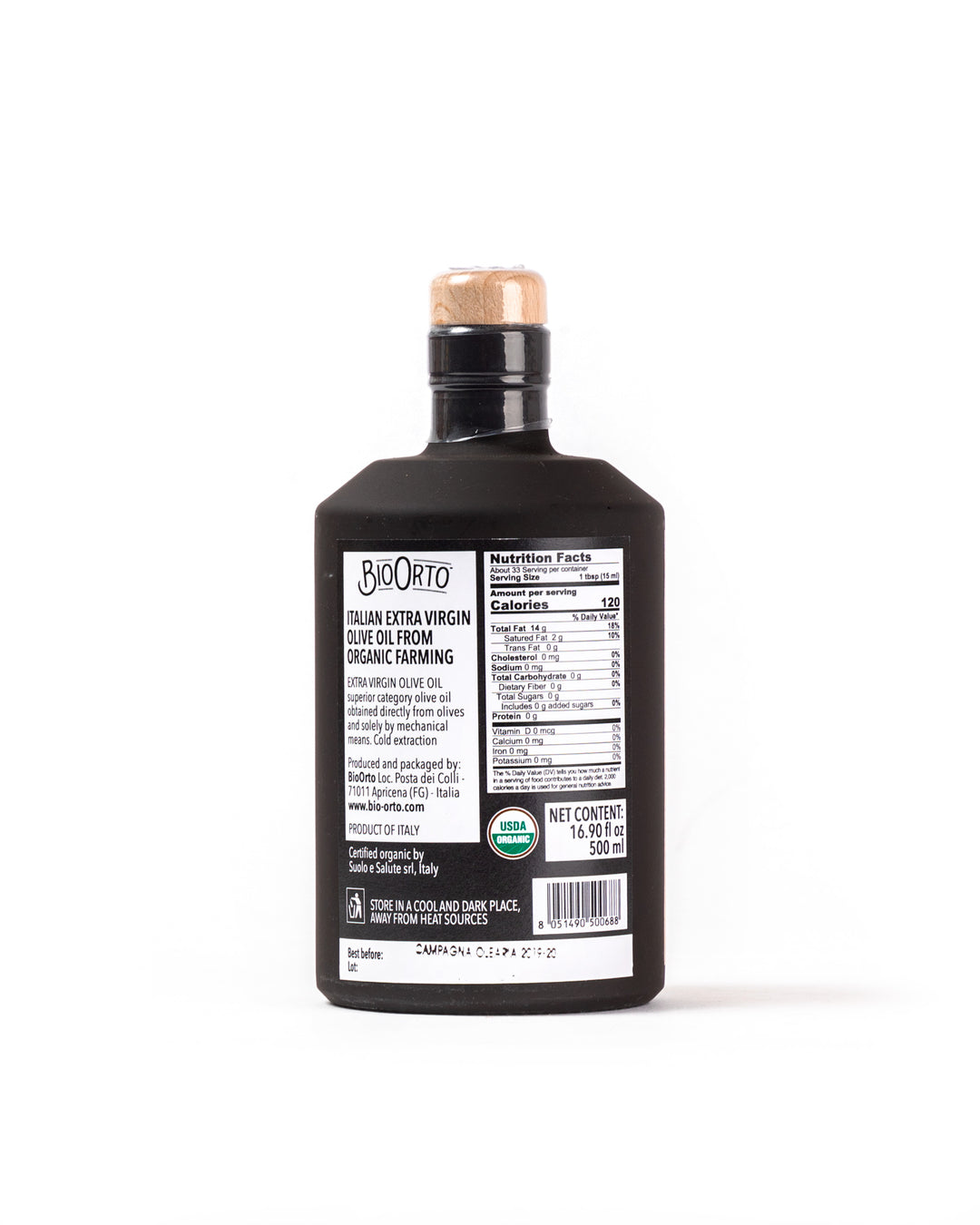 Organic Extra Virgin Olive Oil monocultivar Ogliarola 16.90 Fl Oz