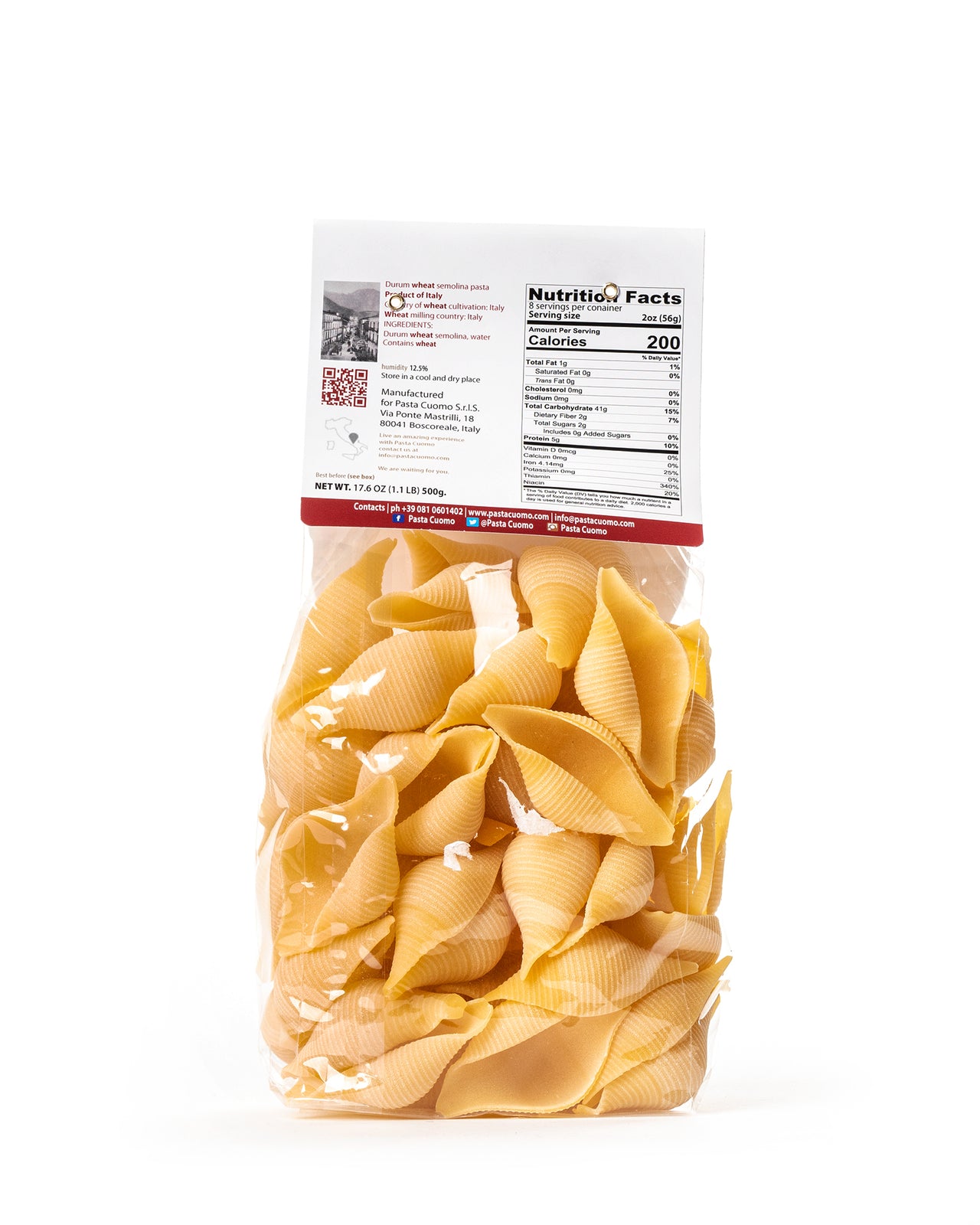 Jumbo Shells Pasta 17.6 Oz | Magnifico Food